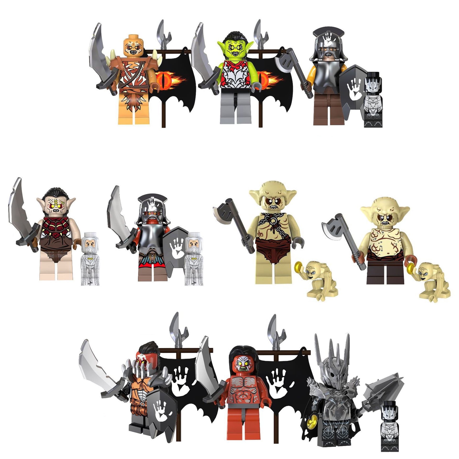 10 Pcs The Lord of the Rings Medieval Minifigures Toy Sets, 1.77 inch ...