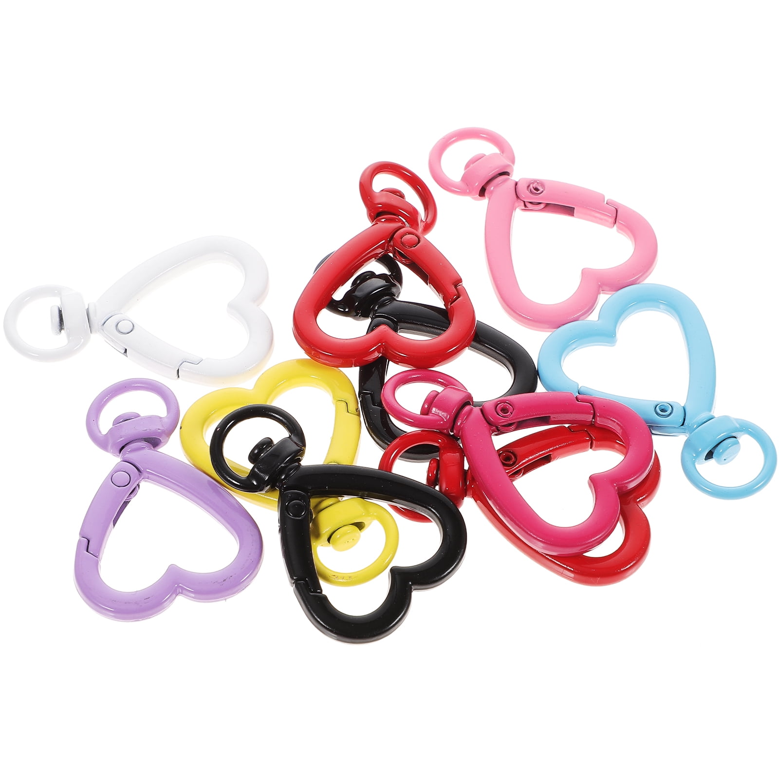 10 Pcs Love Keychain Heart Clasps Shape DIY Carabiner Clip for Keys ...