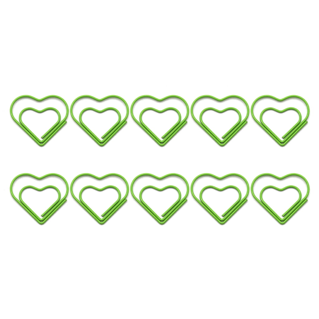 10 Pcs Lovely Decorative Paper Clips Heart Bookmarks Metal Office Clips ...