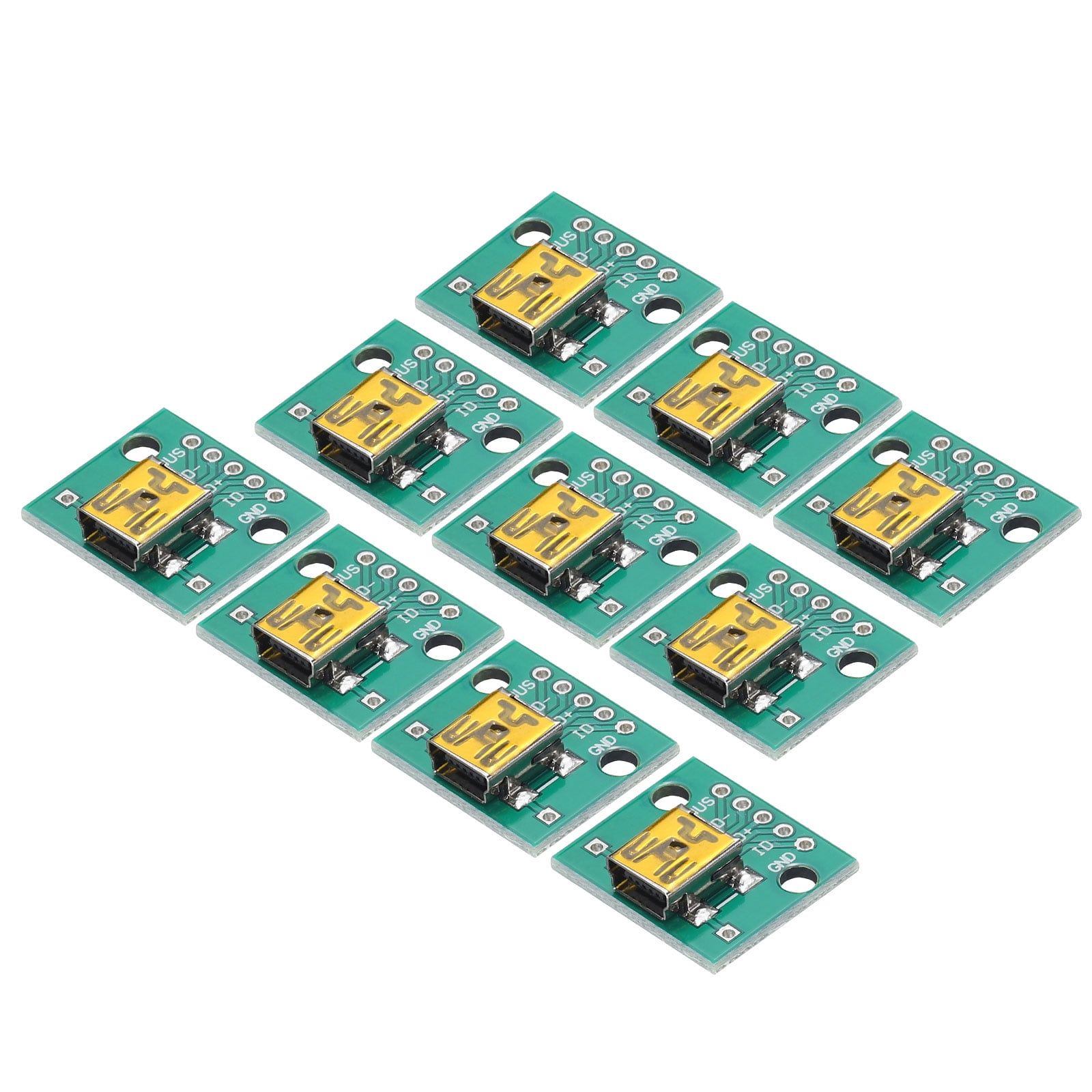 10 Pcs MINI USB to DIP Female 5Pin 2.54mm Pitch Soldered PCB Adapter ...