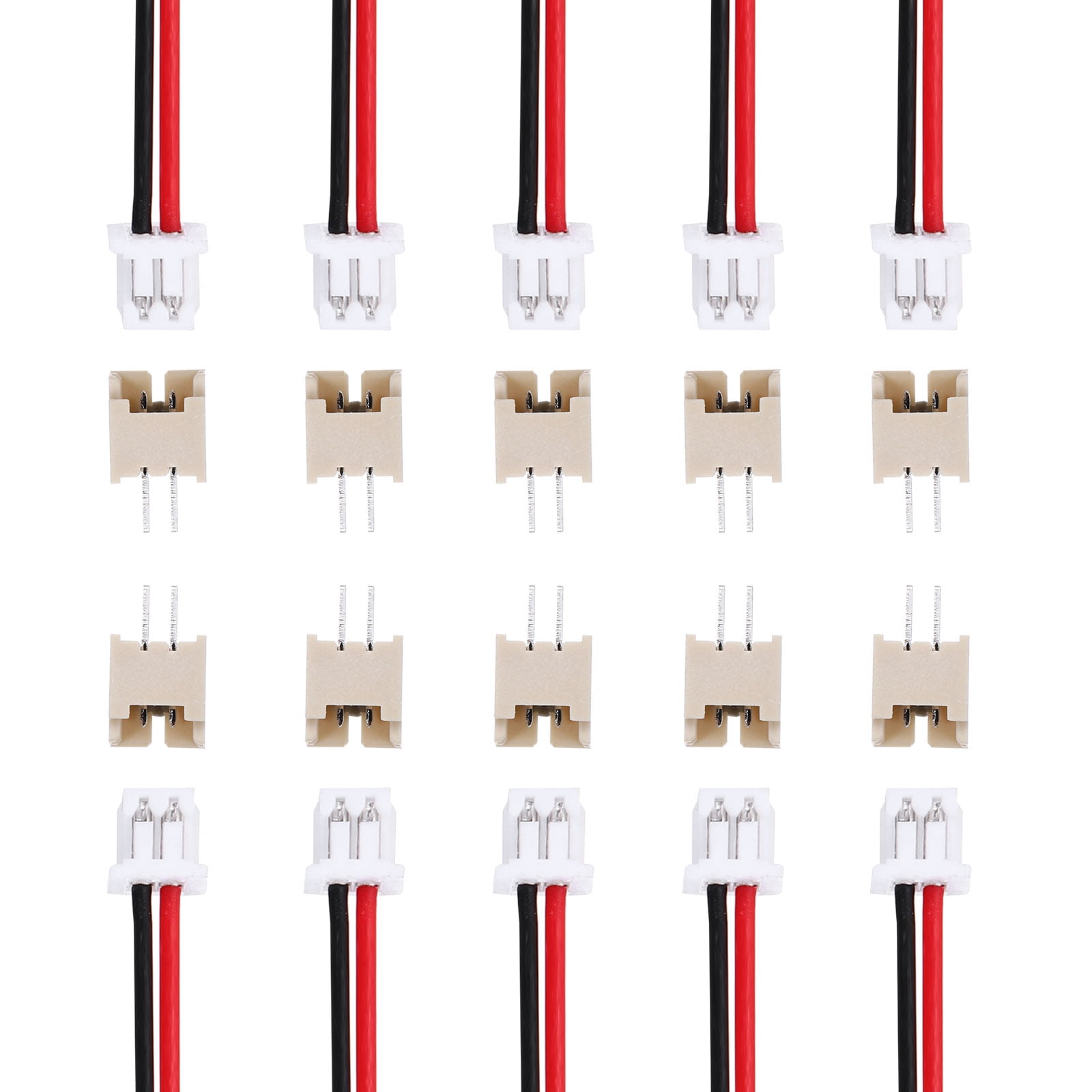 10 Pcs MX 1.25mm 2 Pin Single Head Male Connector Plug with 28 AWG ...