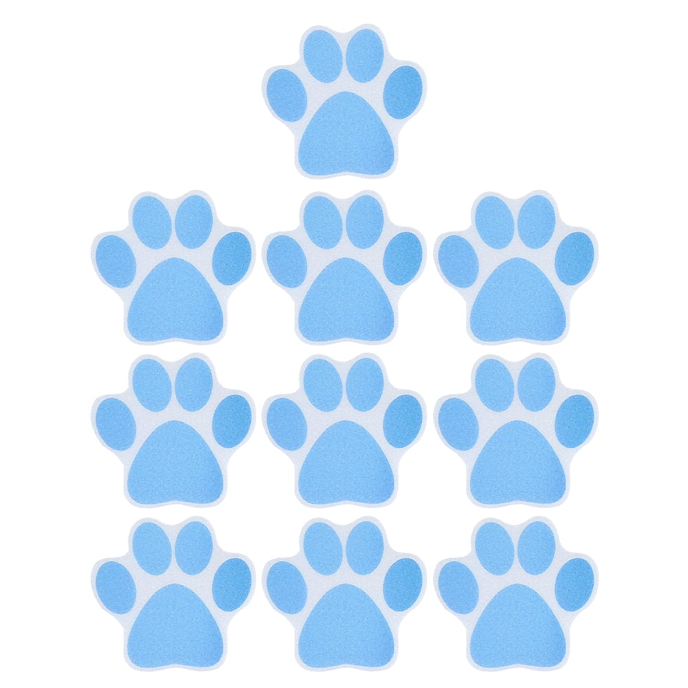 10 Pcs Machine Outdoor Stairs Dog Paw Print Non-slip Stickers Adhesive ...