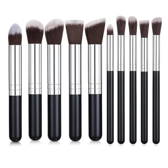 10 Pcs Makeup Brush Set Soft Synthetic Foundation Concealer Blush ...