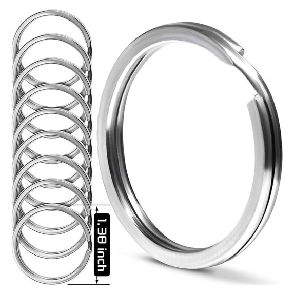 10 Pcs Marine Grade Stainless Steel Split Ring for Keychains 1 inch ...