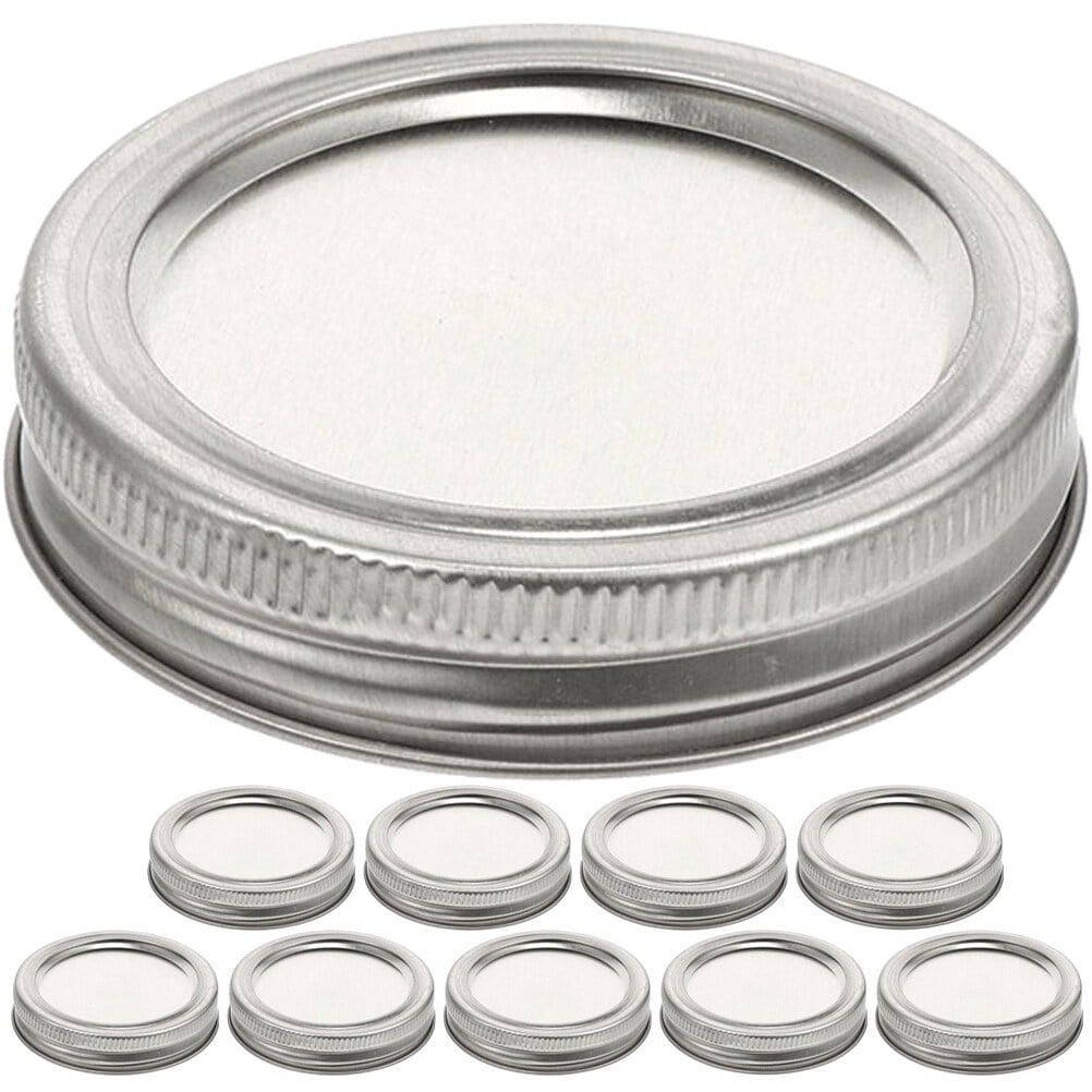 10 Pcs Jar Wide Mouth Canning Lids Storage Caps Stainless Steel Regular ...