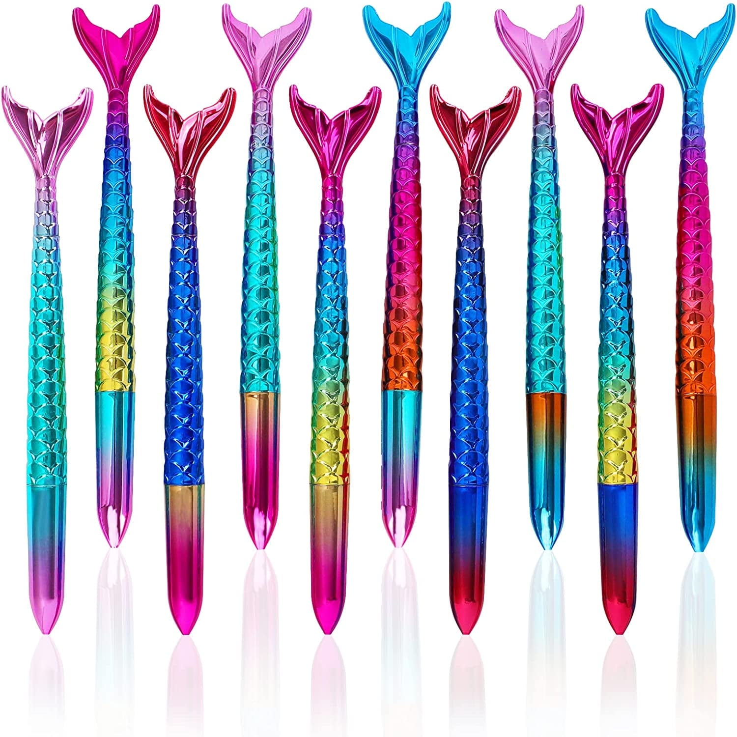 RETON Mermaid Shaped Pens, Gel Ink Ballpoint Pens, 10 Pcs Multicolor ...