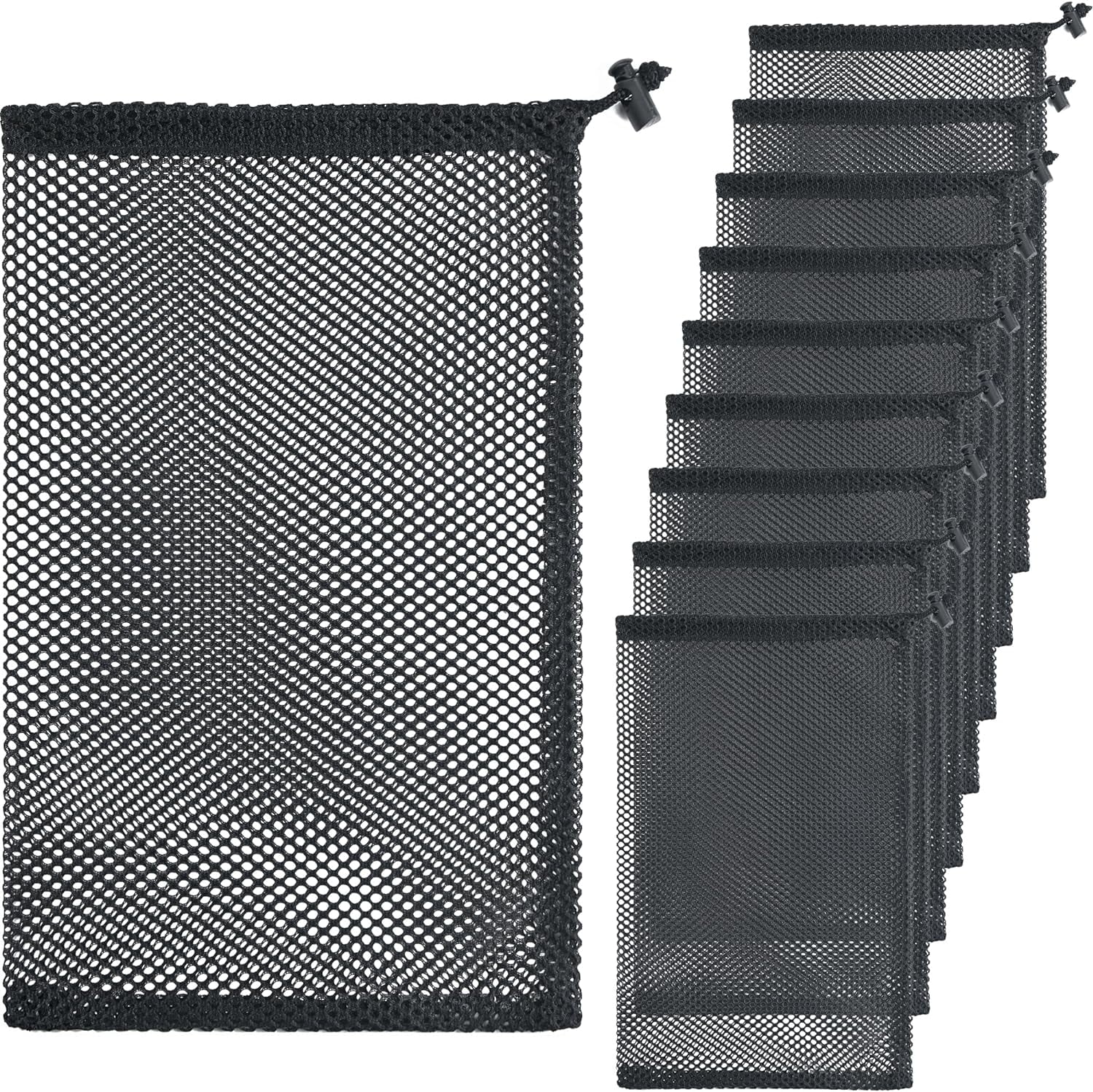 10 Pcs Mesh Drawstring Bag 9" x 12" with Cord Lock Closure, Nylon ...