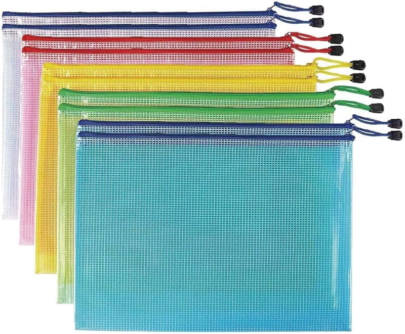 10 Pcs Mesh Zip File Bags, Waterproof Tear-Resistant Plastic Document ...
