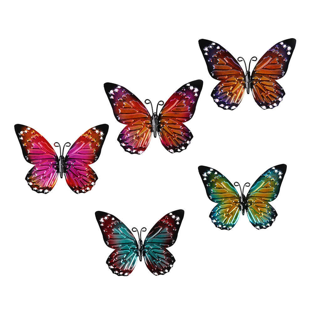 10 Pcs Metal Butterflies Wall Ornament Iron Art Craft Butterflies ...