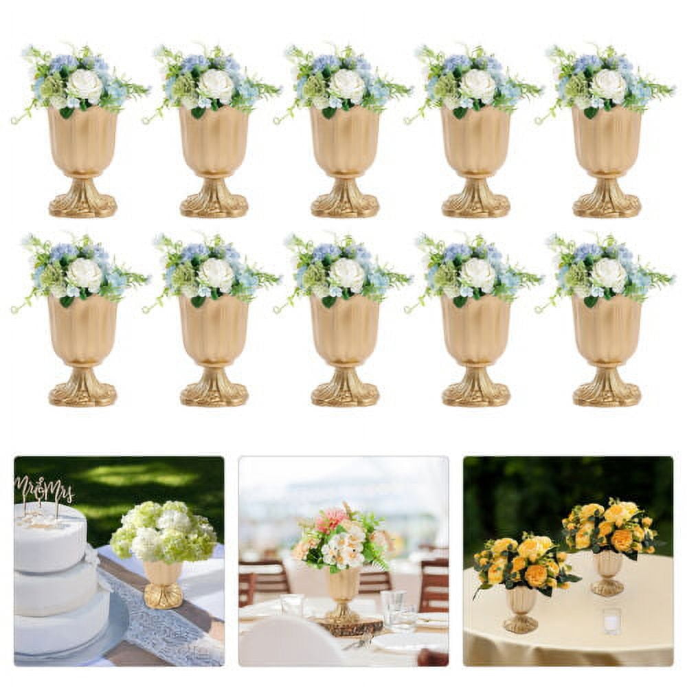 10 Pcs Metal Golden Trumpet Vase Elegant Wedding Centerpieces Vases ...