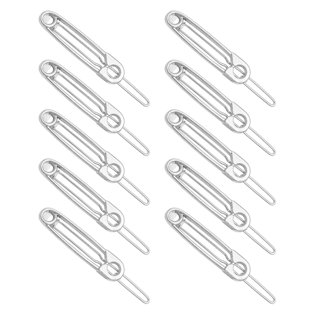 10 Pcs Metal Hair Pin for Girls Jumbo Clips Women Snap Miss Silver ...