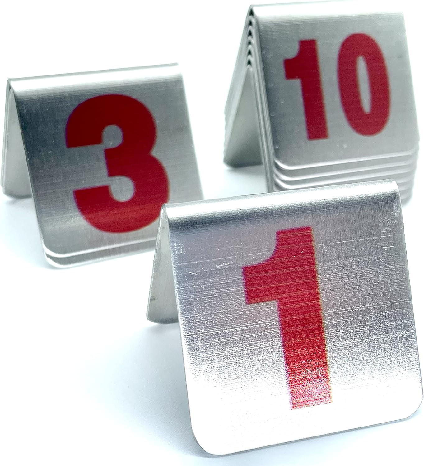 10 Pcs Metal Place Cards Stackable Tent Style Table Numbers，Place Card ...