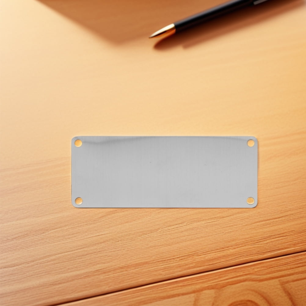 10 Pcs Metal Plaque Engraving Door Plate DIY Blank Sign Silver ...
