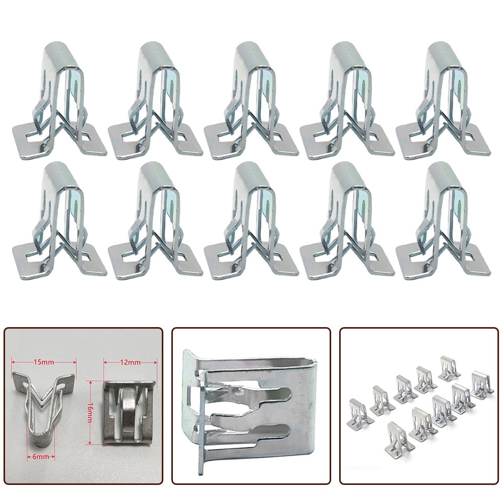 10 Pcs Metal Retainer Clip Universal Console Dashboard Fixed Buckle Car ...