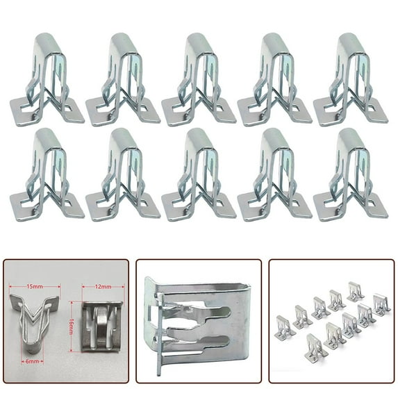 10 Pcs Metal Retainer Clip Universal Console Dashboard Fixed Buckle Car ...