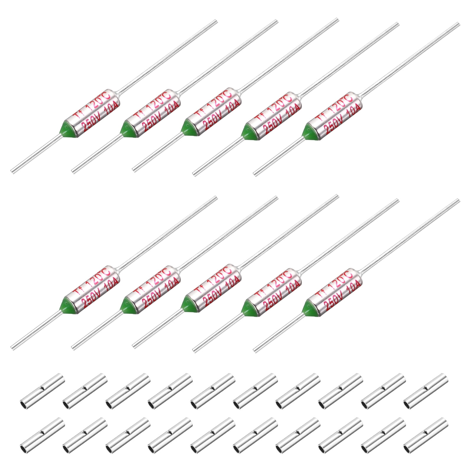 10 Pcs Metal Temperature Thermal Fuse SF120 120C 248F 10A 250V Cutoff ...
