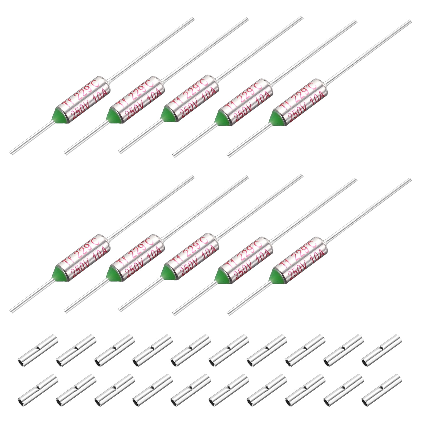 10 Pcs Metal Temperature Thermal Fuse SF229 229C 444.2F 10A 250V Cutoff ...
