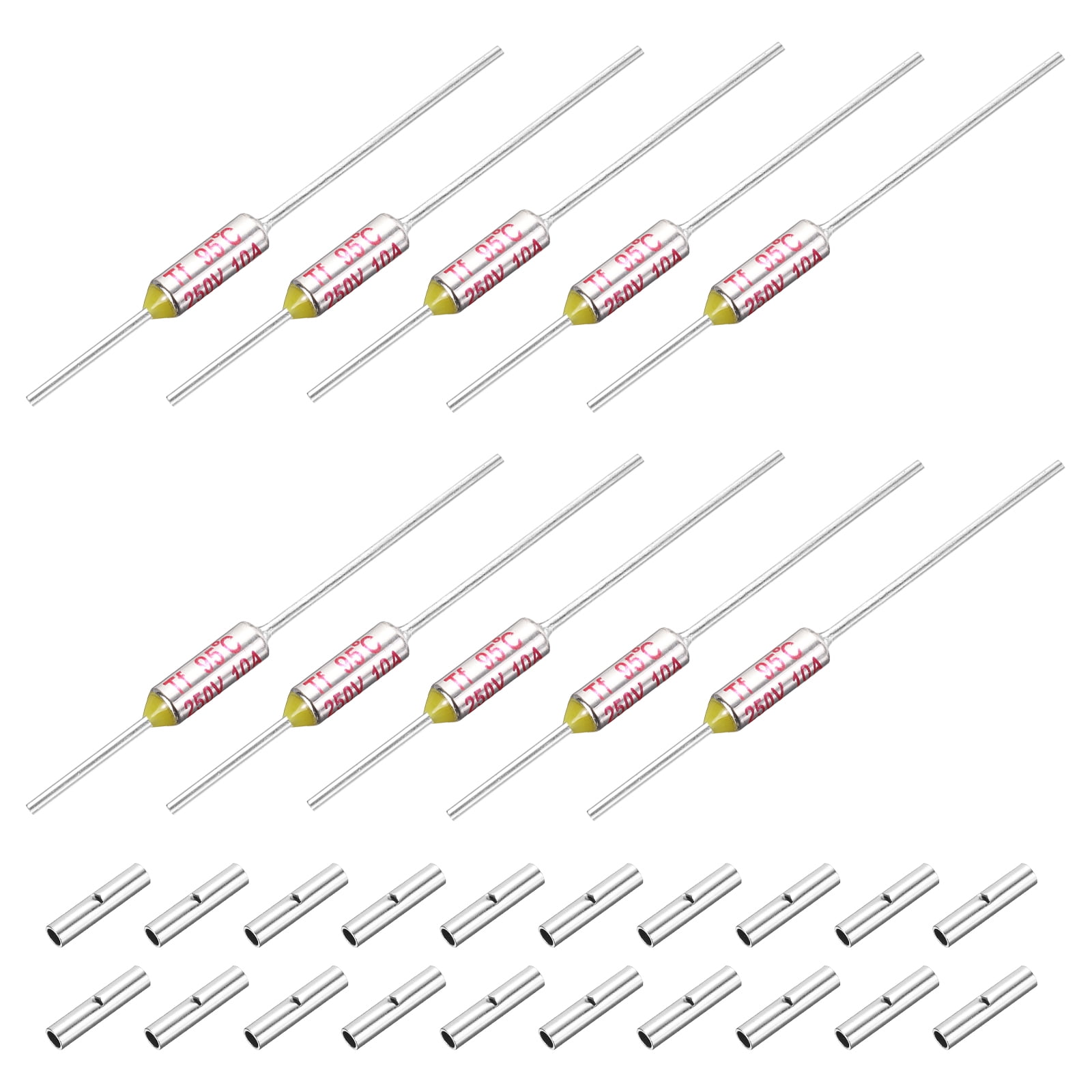 10 Pcs Metal Temperature Thermal Fuse SF95 95C 203F 10A 250V Cutoff ...