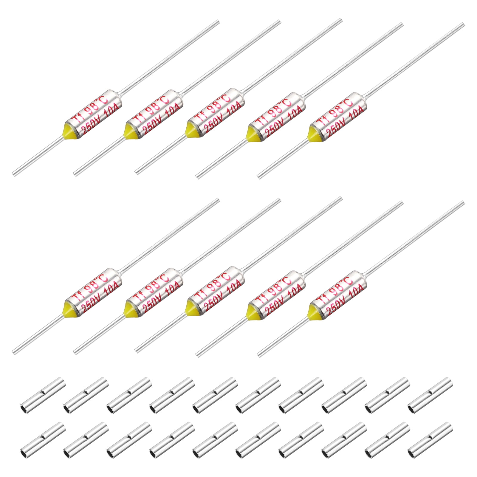 10 Pcs Metal Temperature Thermal Fuse SF98 98C 208.4F 10A 250V Cutoff ...