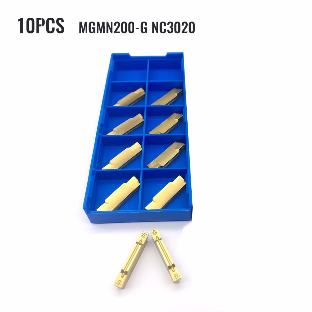 10 PCS MGMN200 Grooving Carbide Inserts Lathe Cutter Turning Parting ...