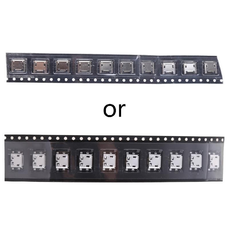 10 Pcs Micro USB Type B 5 Pin Female SMD 4 Pin Legs DIP Socket ...