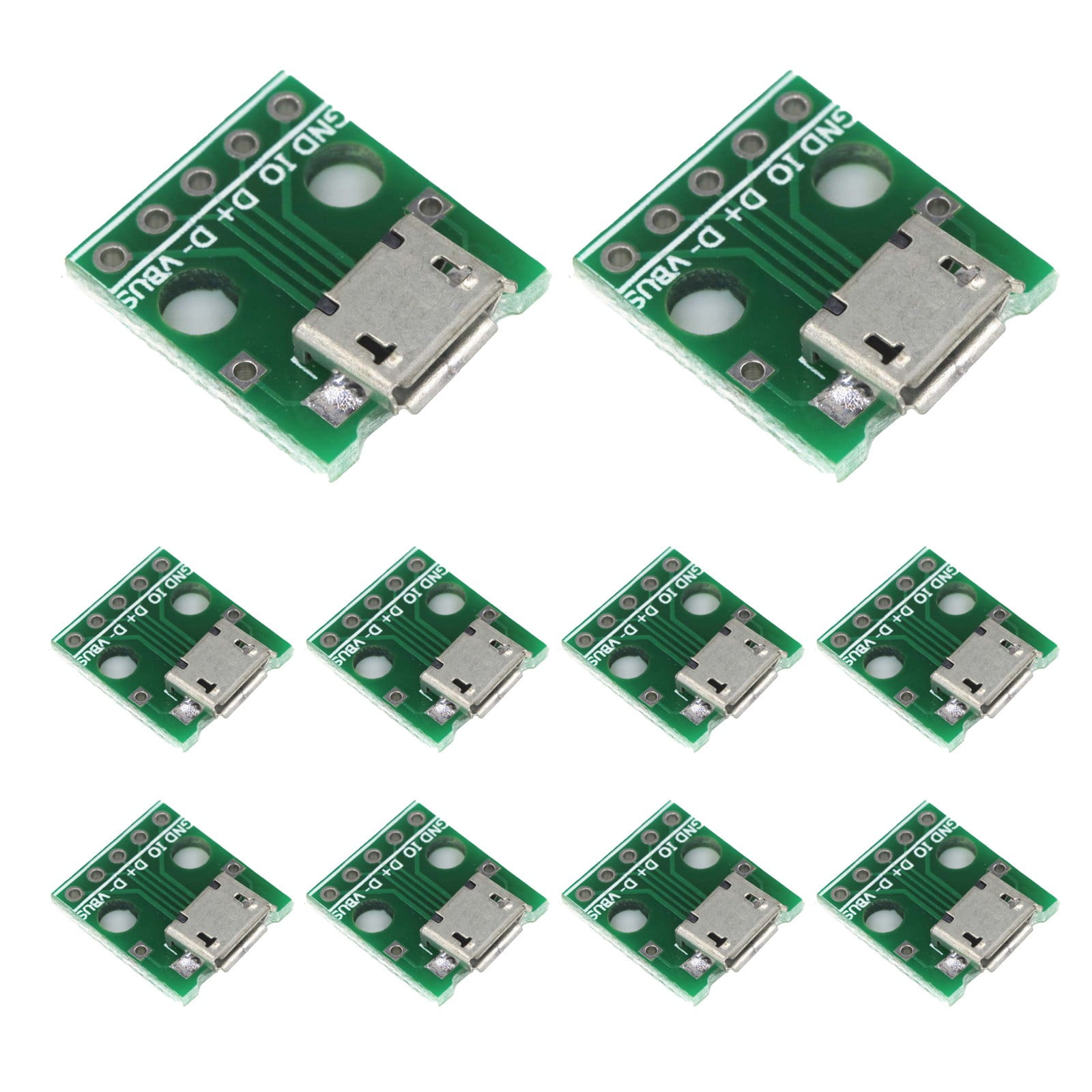 10 Pcs Micro usb to DIP female B Type 5p Converter Breadboard Welded ...