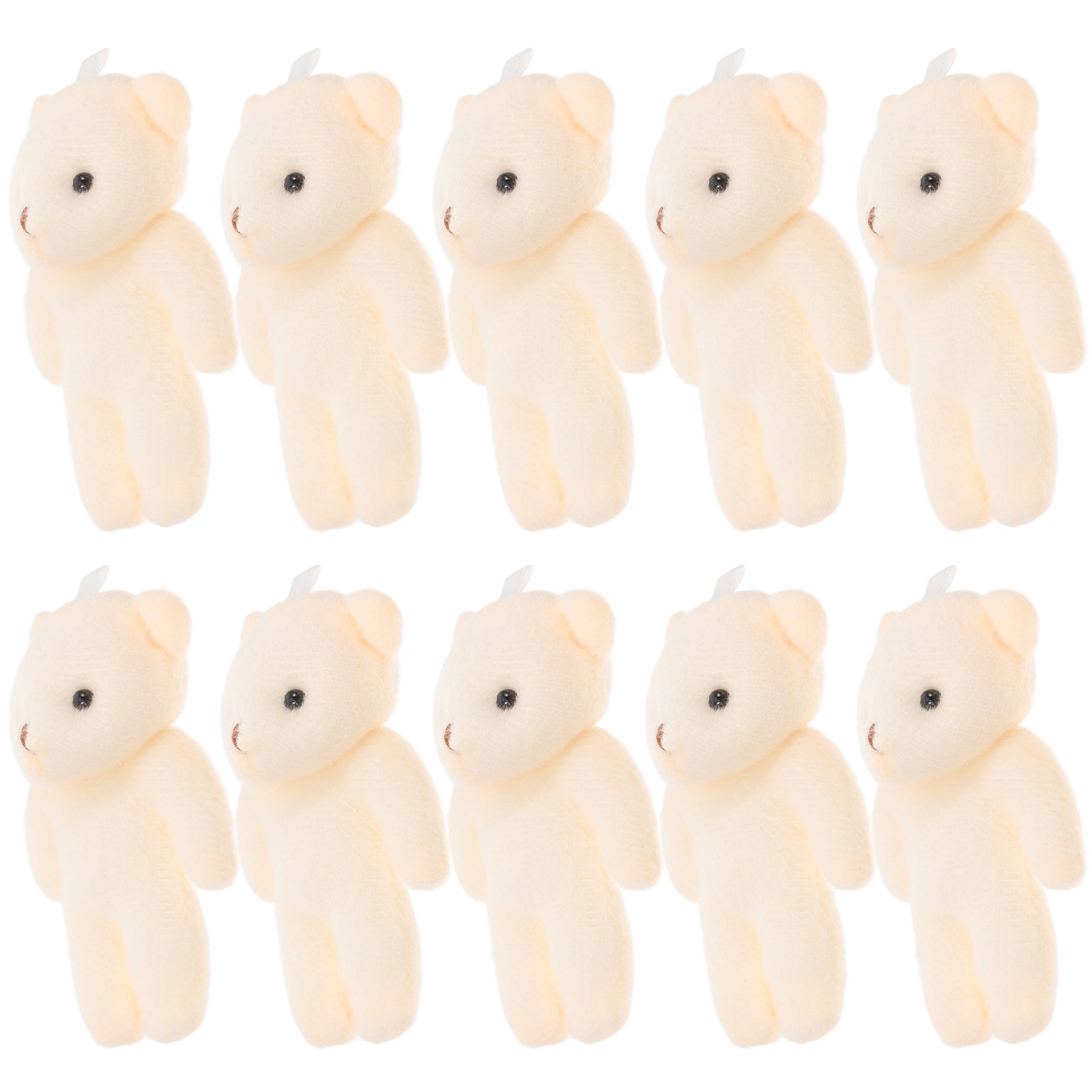 OUNONA 10pcs Plush Bear Dolls Mini Bear Keychain Toys Kids Cartoon Bear ...