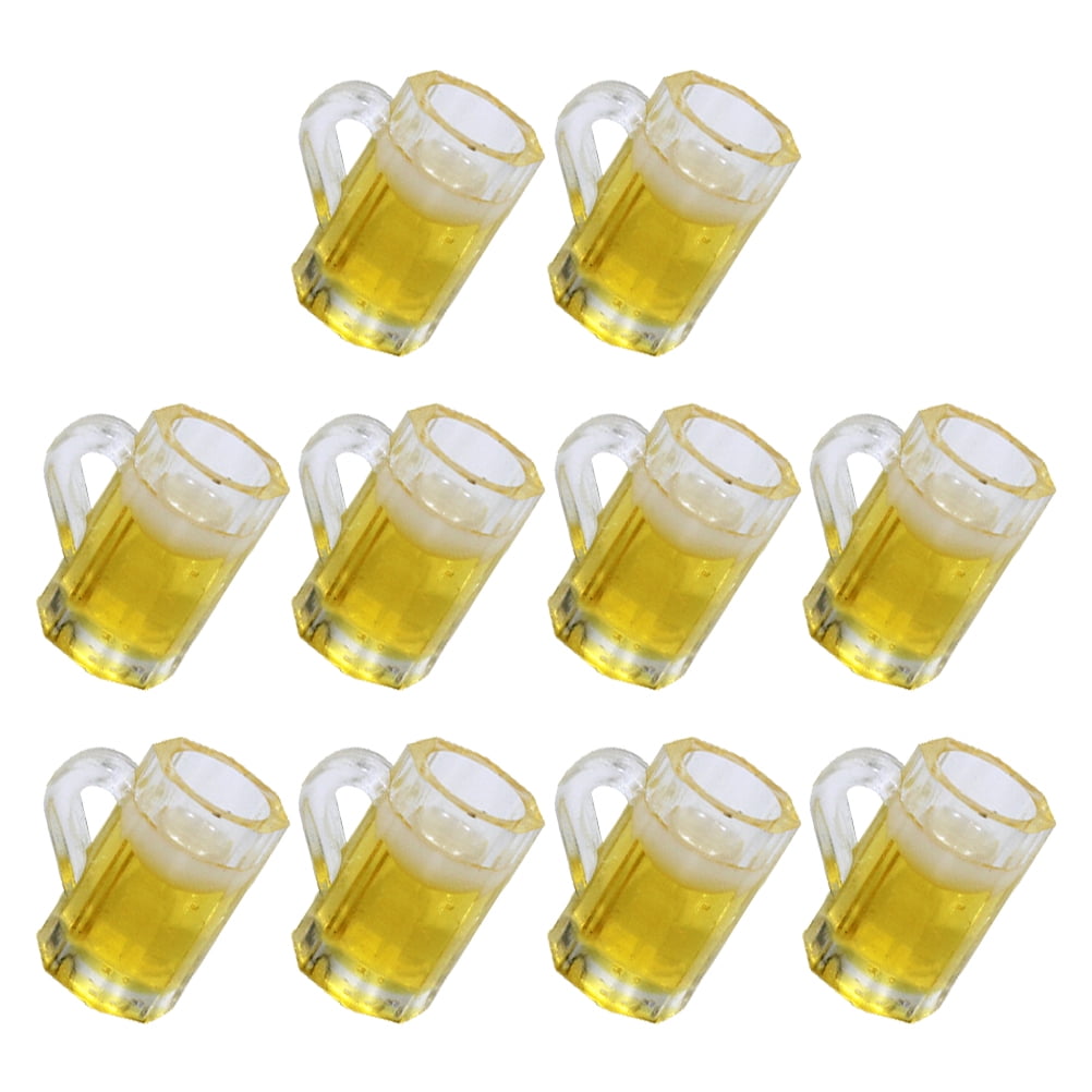 10 Pcs Mini Beer Mug Model Glass Miniature House Decorations Practical ...