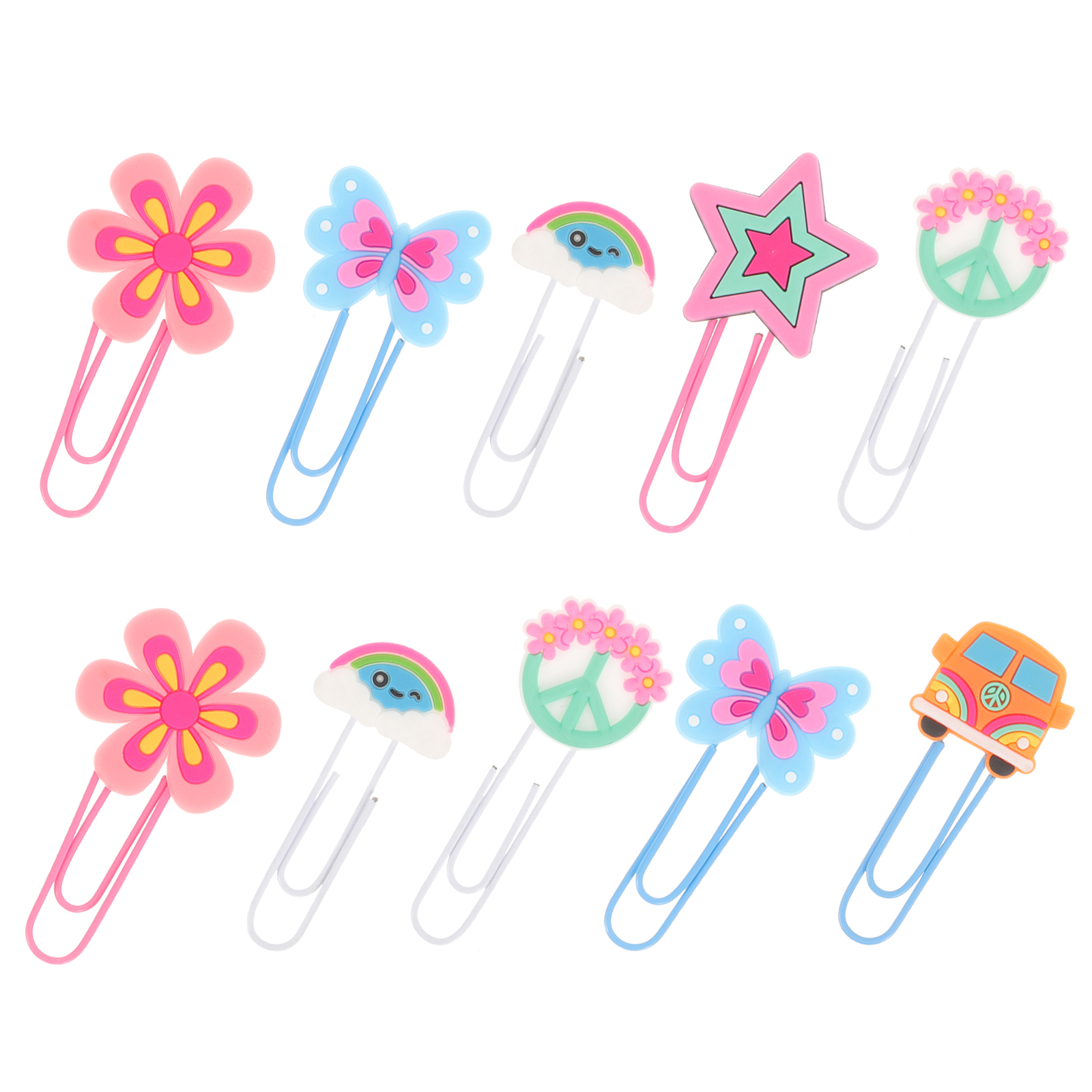 10 Pcs Mini Binder Clips Paper Cartoon Bookmark Envelope Decorations ...