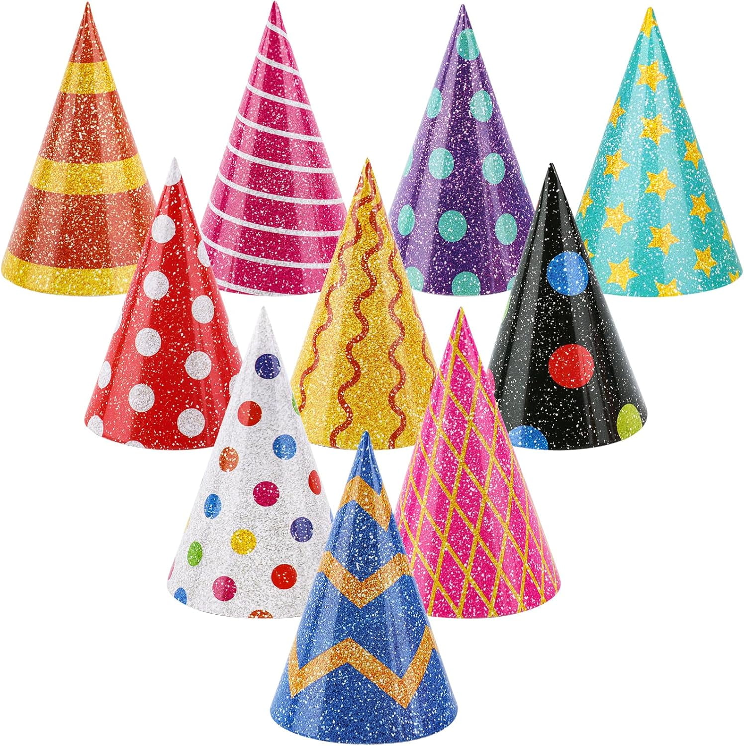 10 Pcs Mini Birthday Hats for Stuffed Animals Figures Toys Colorful ...