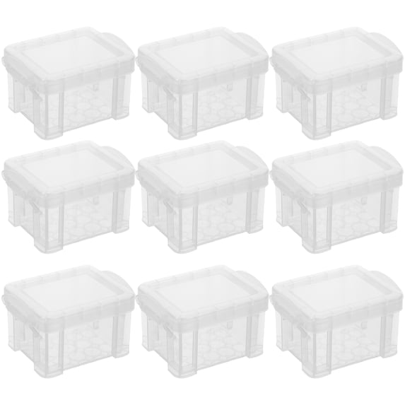 10 Pcs Mini Box with Lid Plastic Storage Bins Small Containers Lids ...