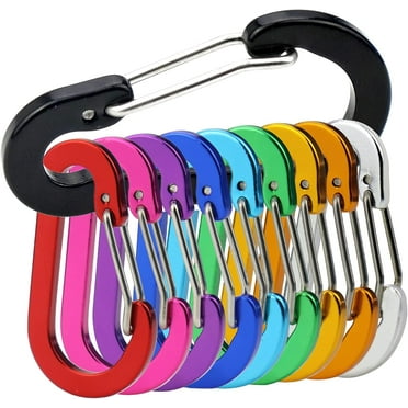 6 PCS/set Aluminum Screw lock Carabiner Clip, D-shape locking Clip ...