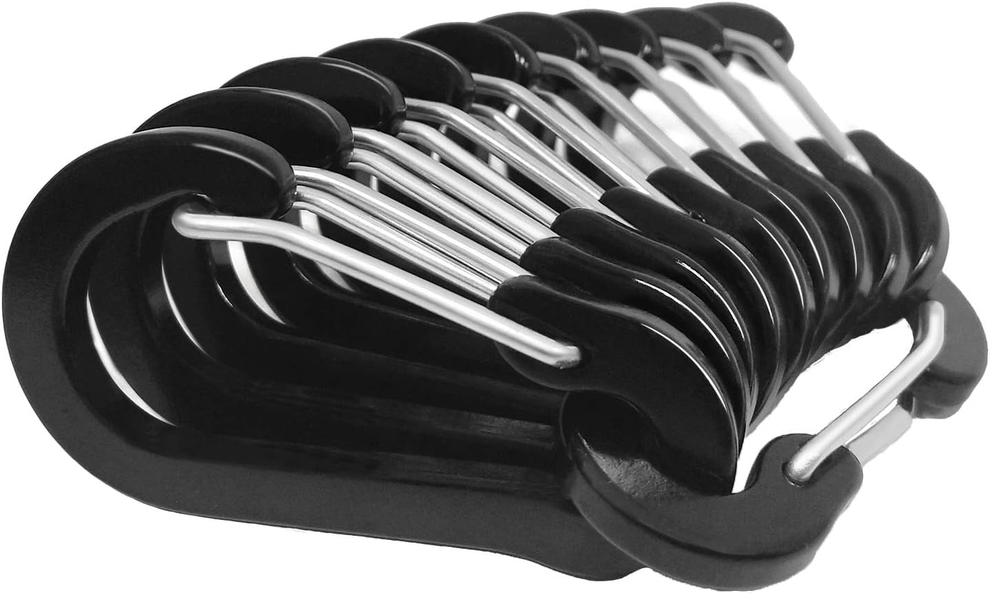 10 Pcs Mini Carabiner Clips Lightweight Spring Aluminum D Shape Clip ...