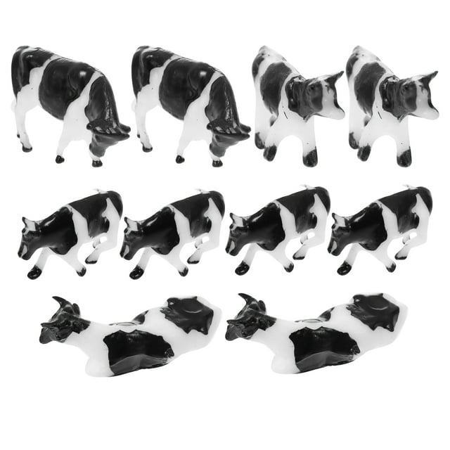 10 Pcs Mini Cow Imitation Cow Toys Lifelike Cow Models Train Toys Mini ...