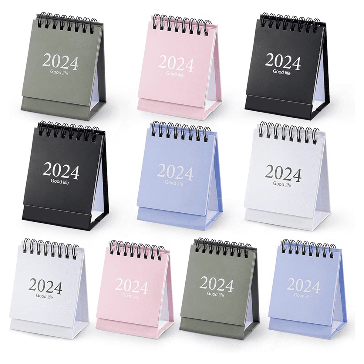 10 Pcs Mini Desk Calendar 2024, 2023-2024 - Runs From Oct 2023 Until ...
