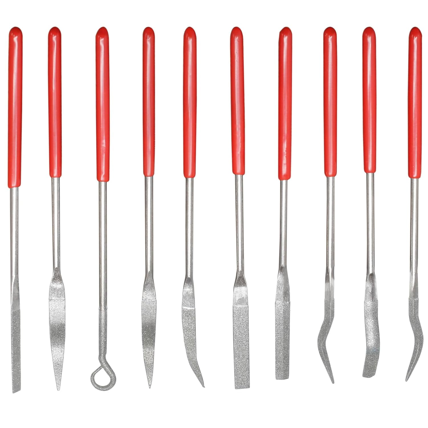 10 Pcs Mini Diamond File Set, 3x140mm Small Needle Files Flat Needle ...