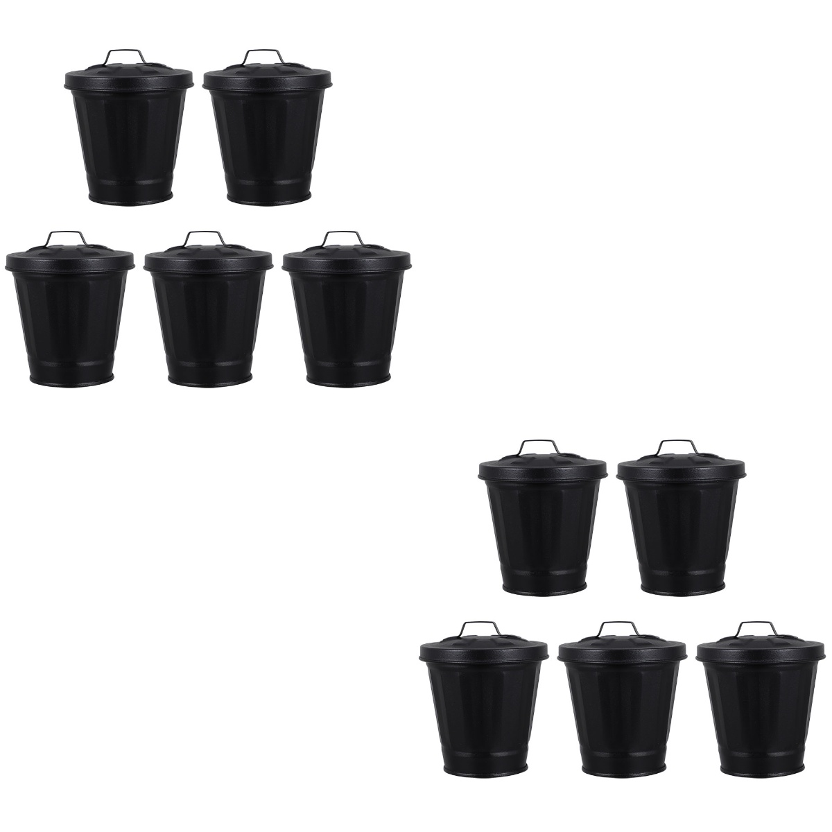 10 Pcs Mini Garbage Cans Desktop Trash Bins Tabletop Trash Cans Lidded ...