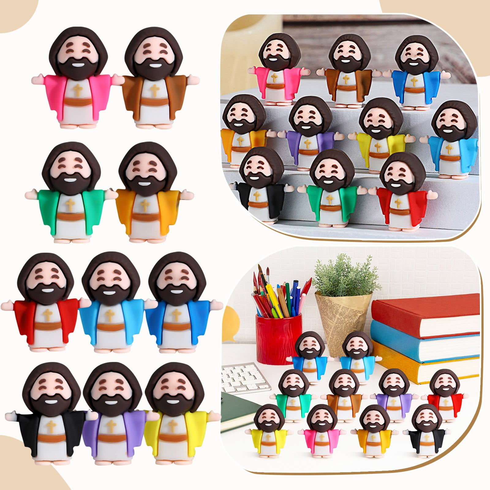 10 Pcs Mini Jesus Figures Easter Jesus Loves You Christ Toys - Jesus ...