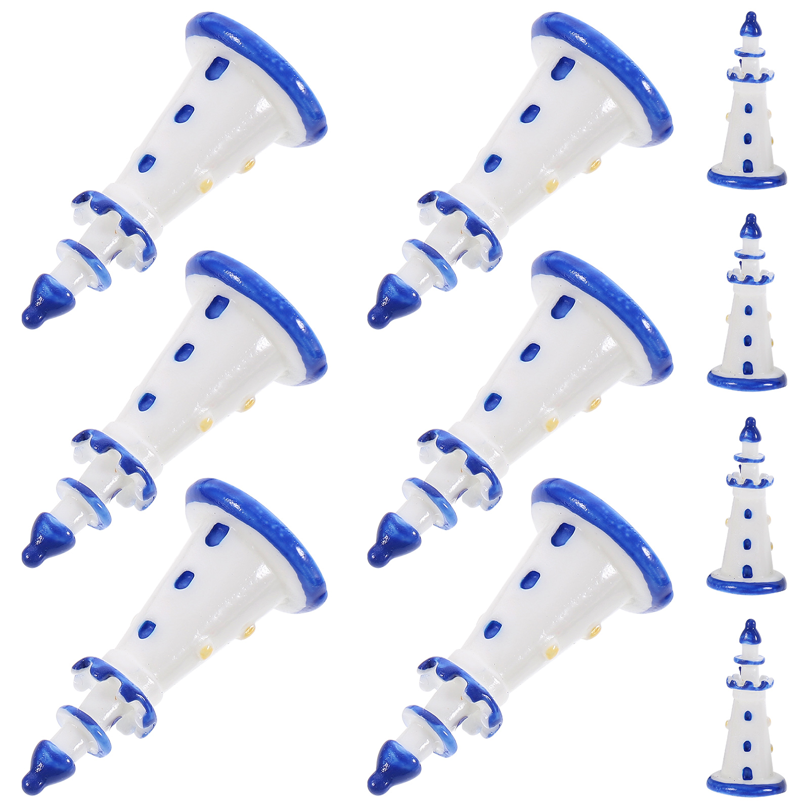 10 Pcs Mini Lighthouse Lighthouses Home Decor Small Terrarium Toy Blue ...