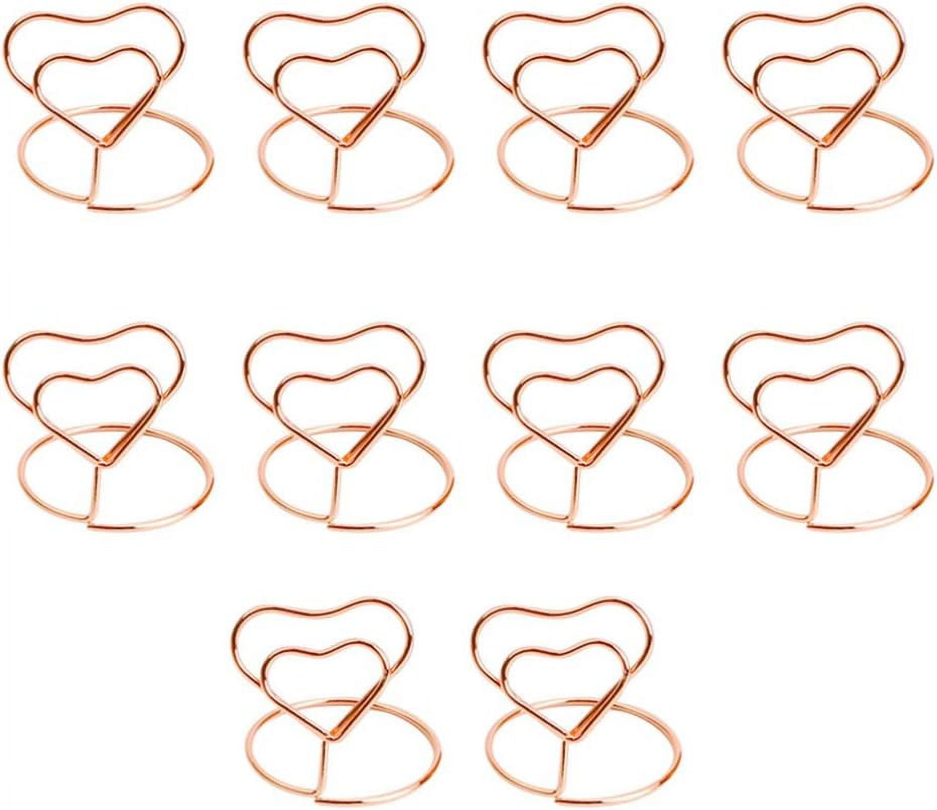 10 Pcs Mini Place Card Holders, Wire Photo Holder with Heart Shape, 1.6 ...