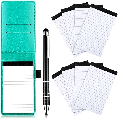 10 Pcs Mini Pocket Notepad Holder Set Included Small Leather Pocket ...