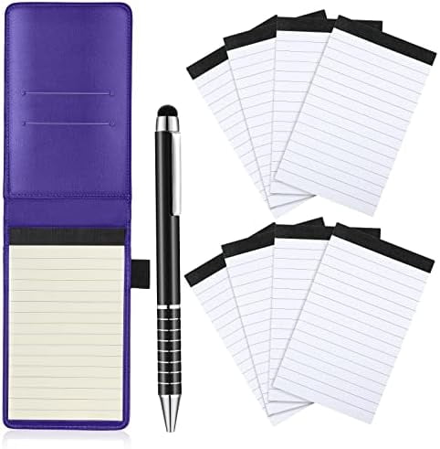 10 Pcs Mini Pocket Notepad Holder Set Included Small Leather Pocket ...