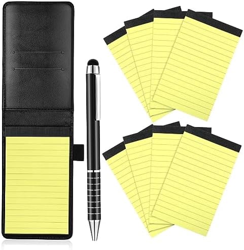 10 Pcs Mini Pocket Notepad Holder Set Included Small Leather Pocket ...