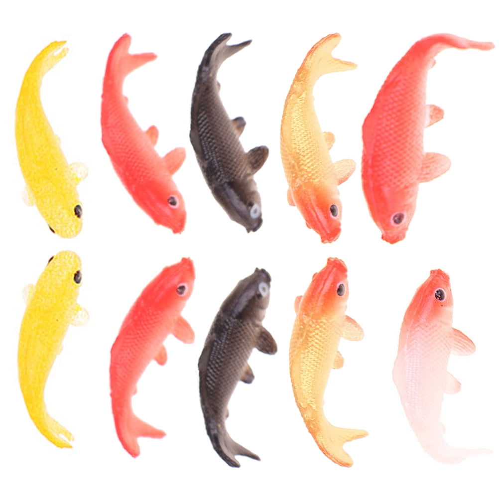 10 Pcs Mini Simulation Koi Model Models Mini Fancy Carp Decorative Fish ...
