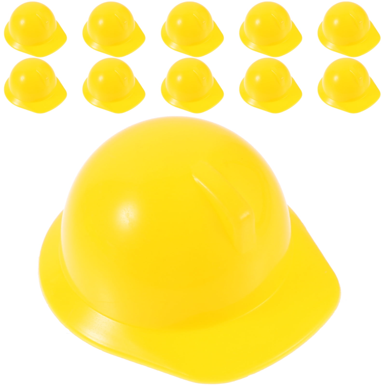 Yellow Mini Construction Helmets Pack of 10 Realistic Plastic Decor for ...