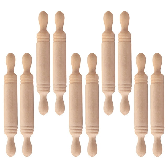 10 Pcs Mini Wood Rolling Pin Crafts Miniature Rolling Pole Rolling Pin ...