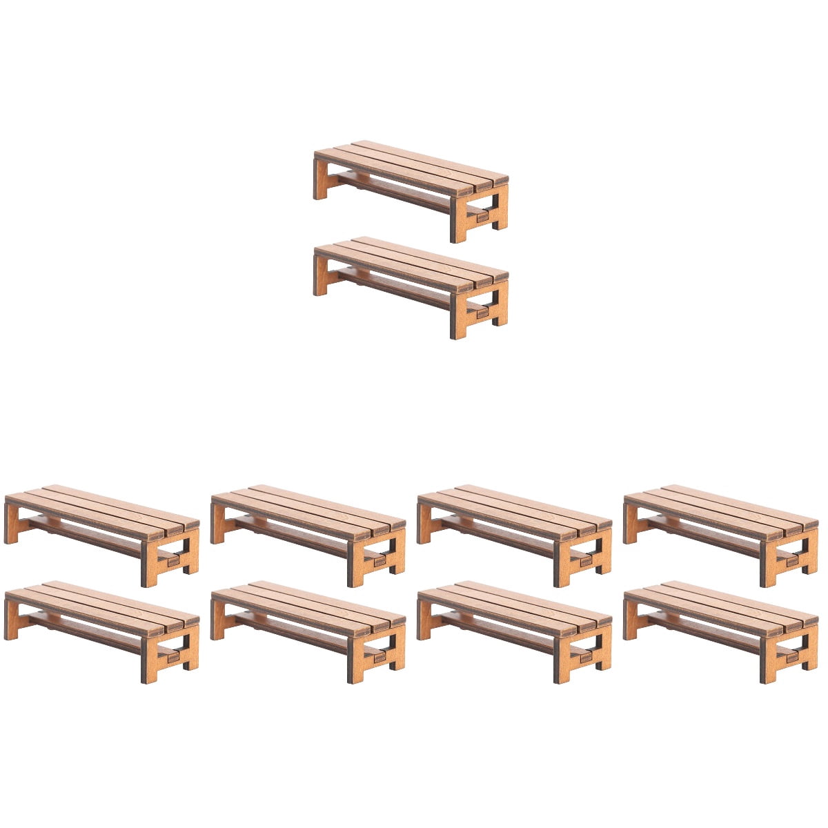 10 Pcs Miniature Doll House Bench Mini Chair Model Park Bench Model ...