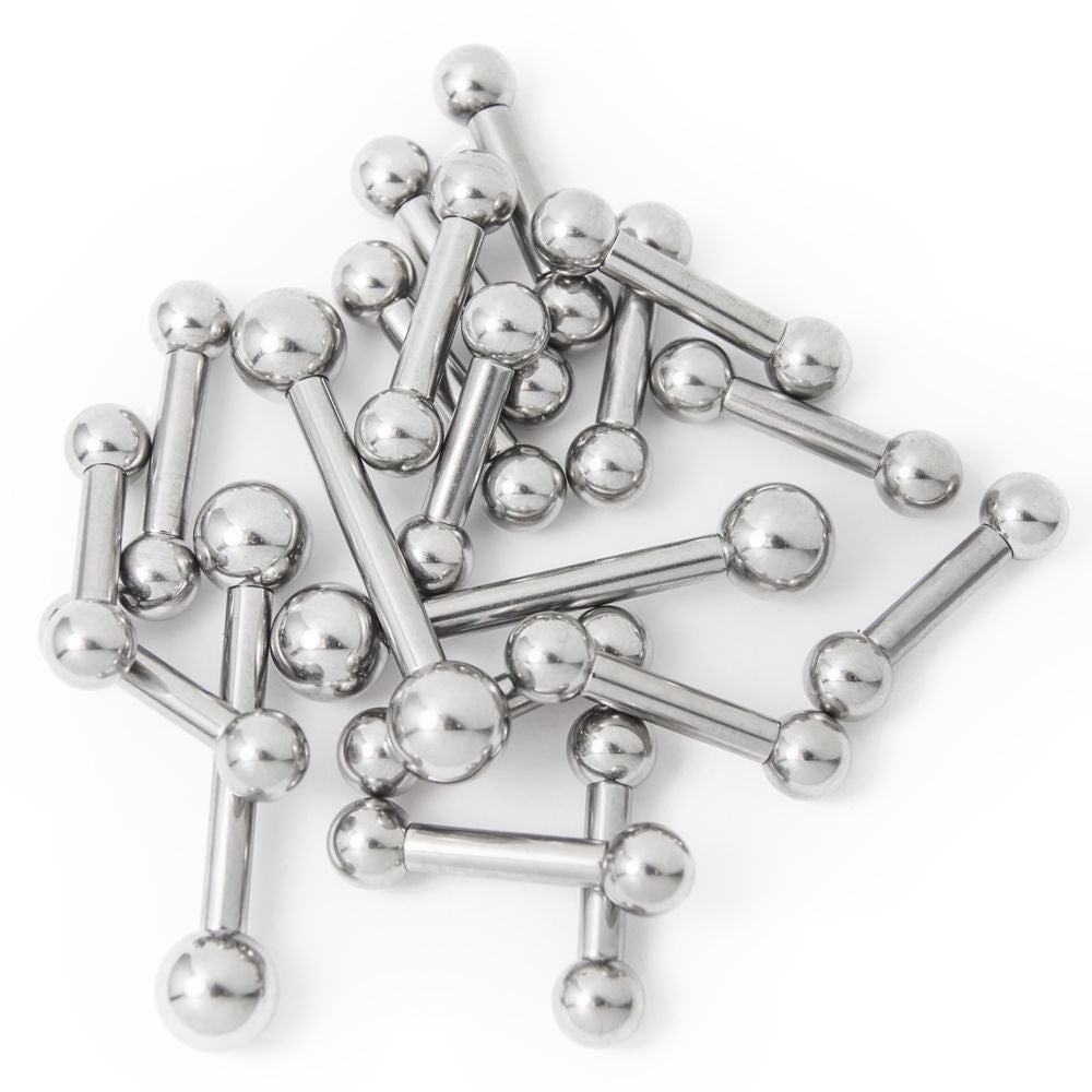 10 Pcs. Mixed Piercing Barbells - 8 Gauge and Mixed Lengths - Walmart.com