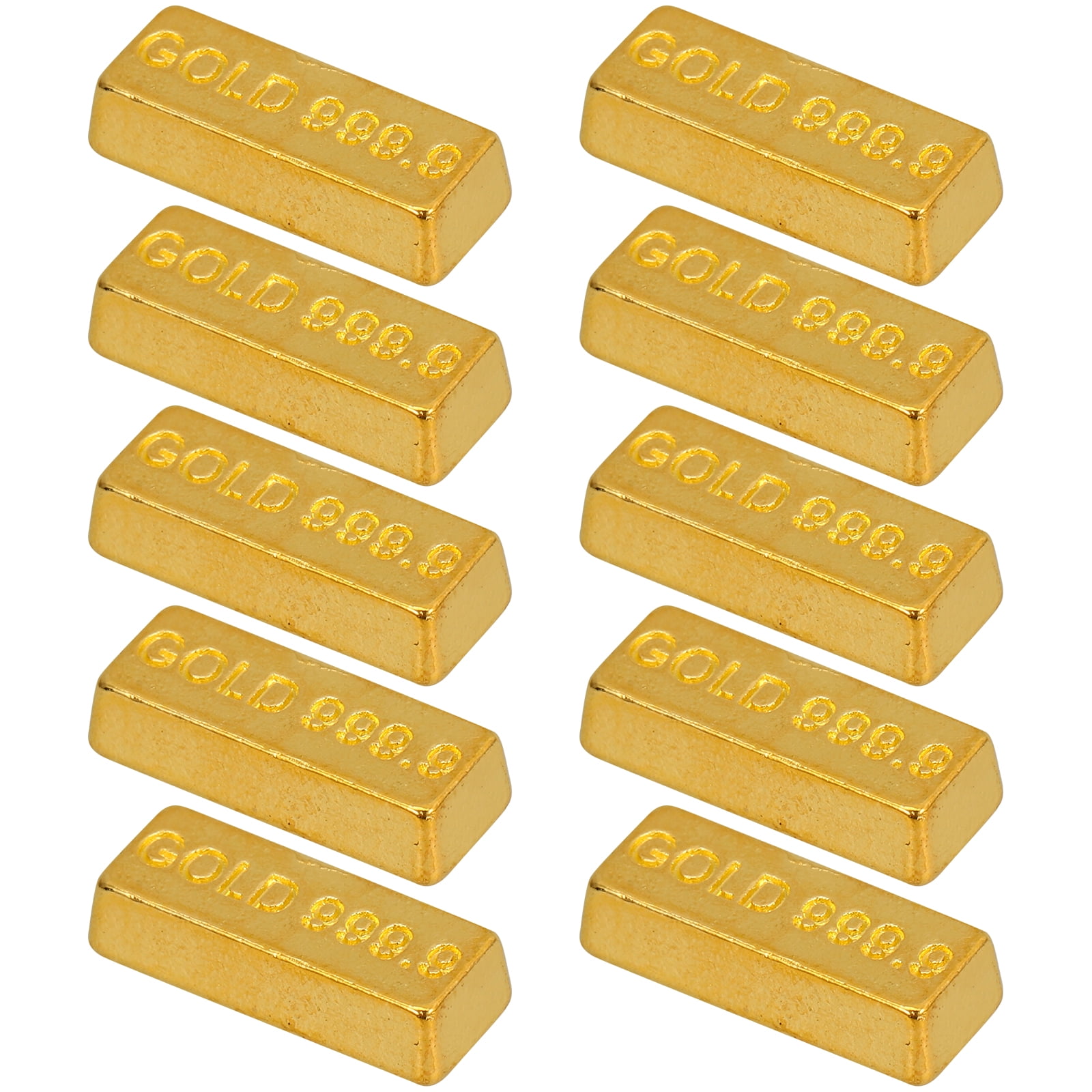 Raindrops Golden Alloy Mini Gold Bar Model for Dollhouse 10 Pieces 1.5 ...