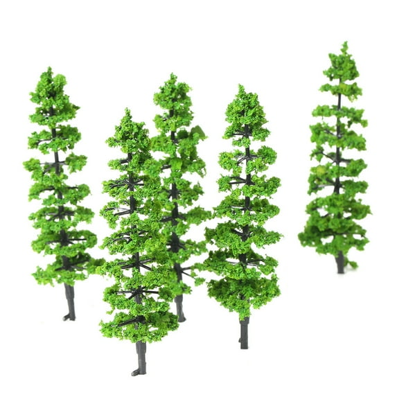 10 Pcs Model Fir Tree Plastic Miniature Landscape Scenery Train ...